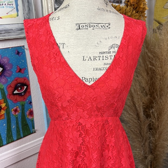 French Connection | Dresses | French Connection Red Dress Lace Size 6 ...